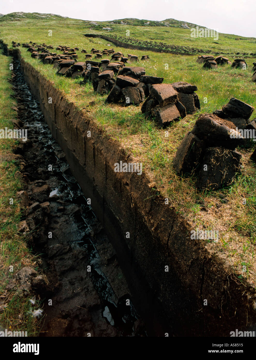 Traditional Peat cut for fuel, Giosla, Lewis, Scotland Stock Photo - Alamy