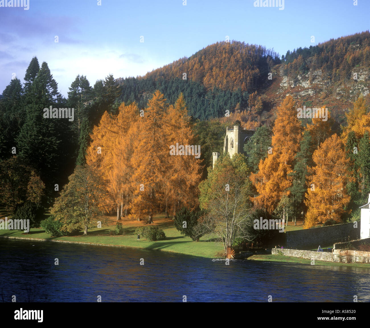 River Tay and Dunkeld Cathedral Perthshire Scottish Highlands Scotland ...