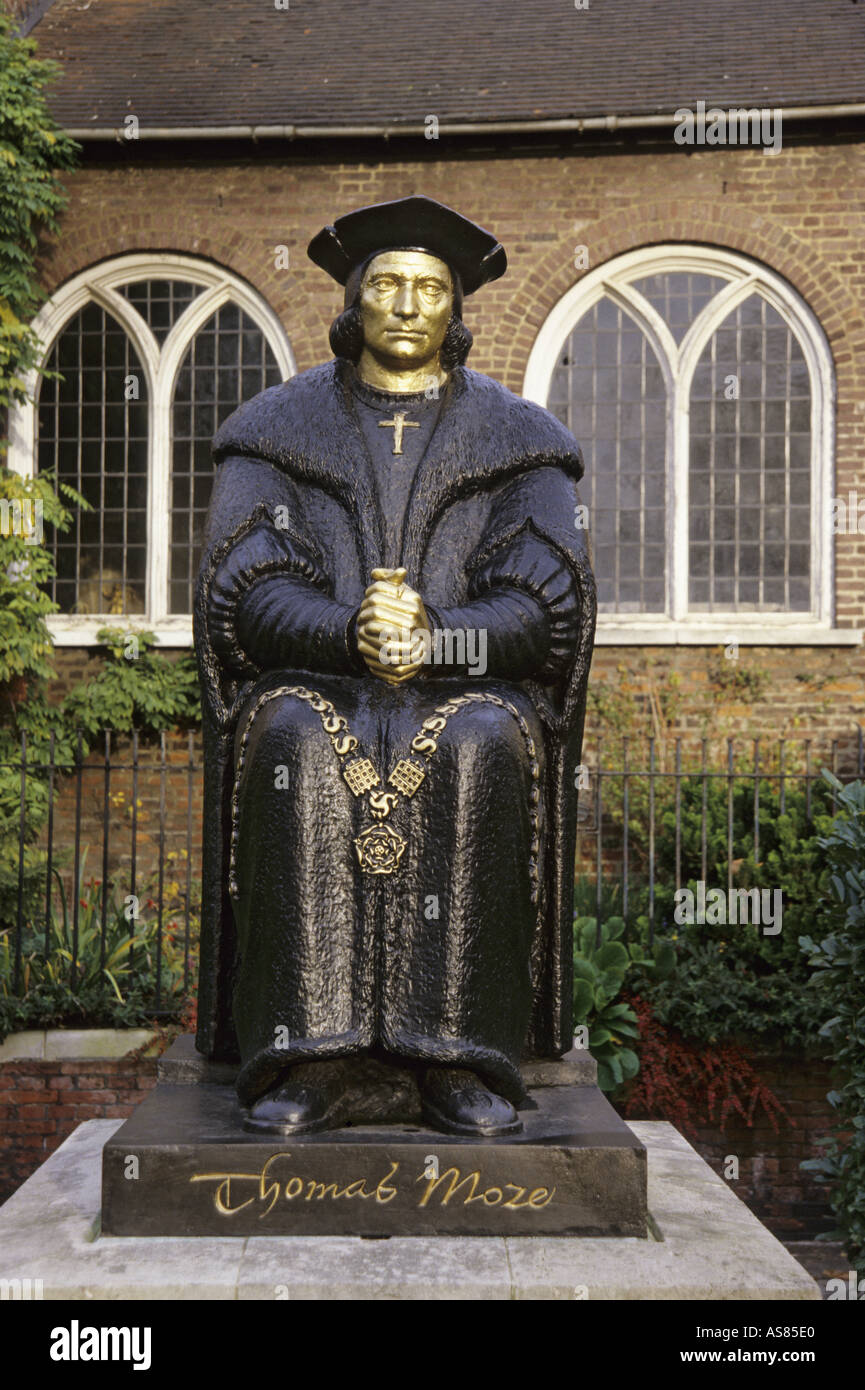 statue of Sir Thomas More Chelsea Embankment London England UK Stock ...
