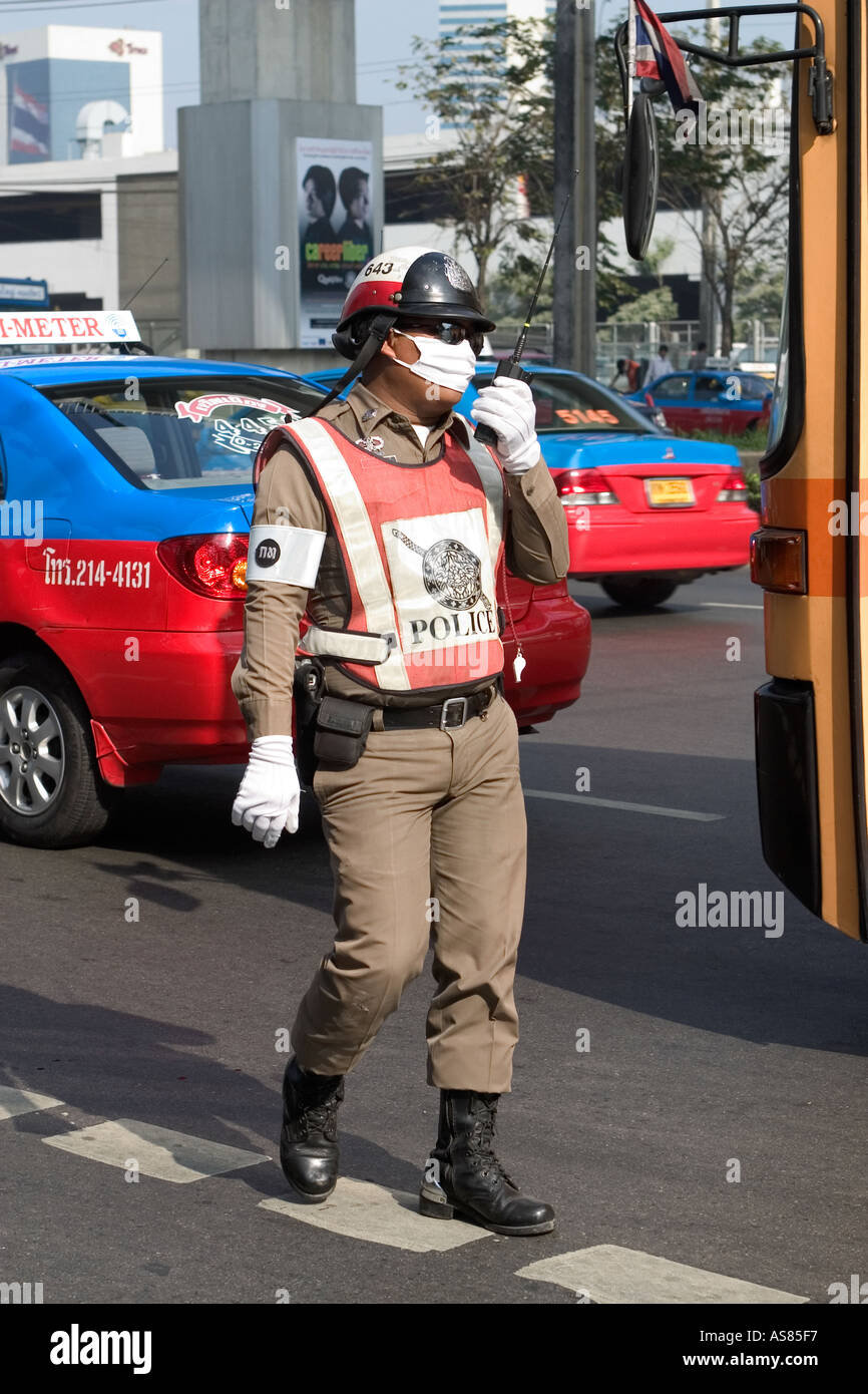 Traffic Policeman Bangkok Thailand Stock Photo - Alamy