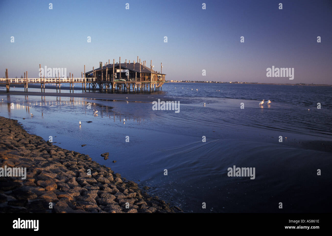 Walvis Bay Namibia The Raft restaurant at the edge of the lagoon is a ...