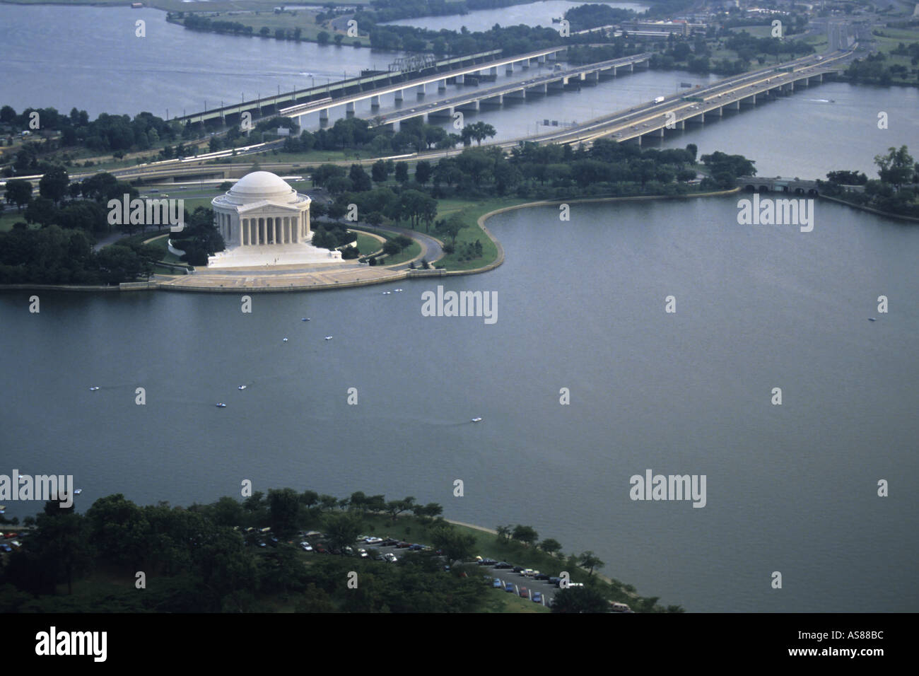 Usa Washington Dc Above The Thomas Jefferson Memorial Viewed From ...
