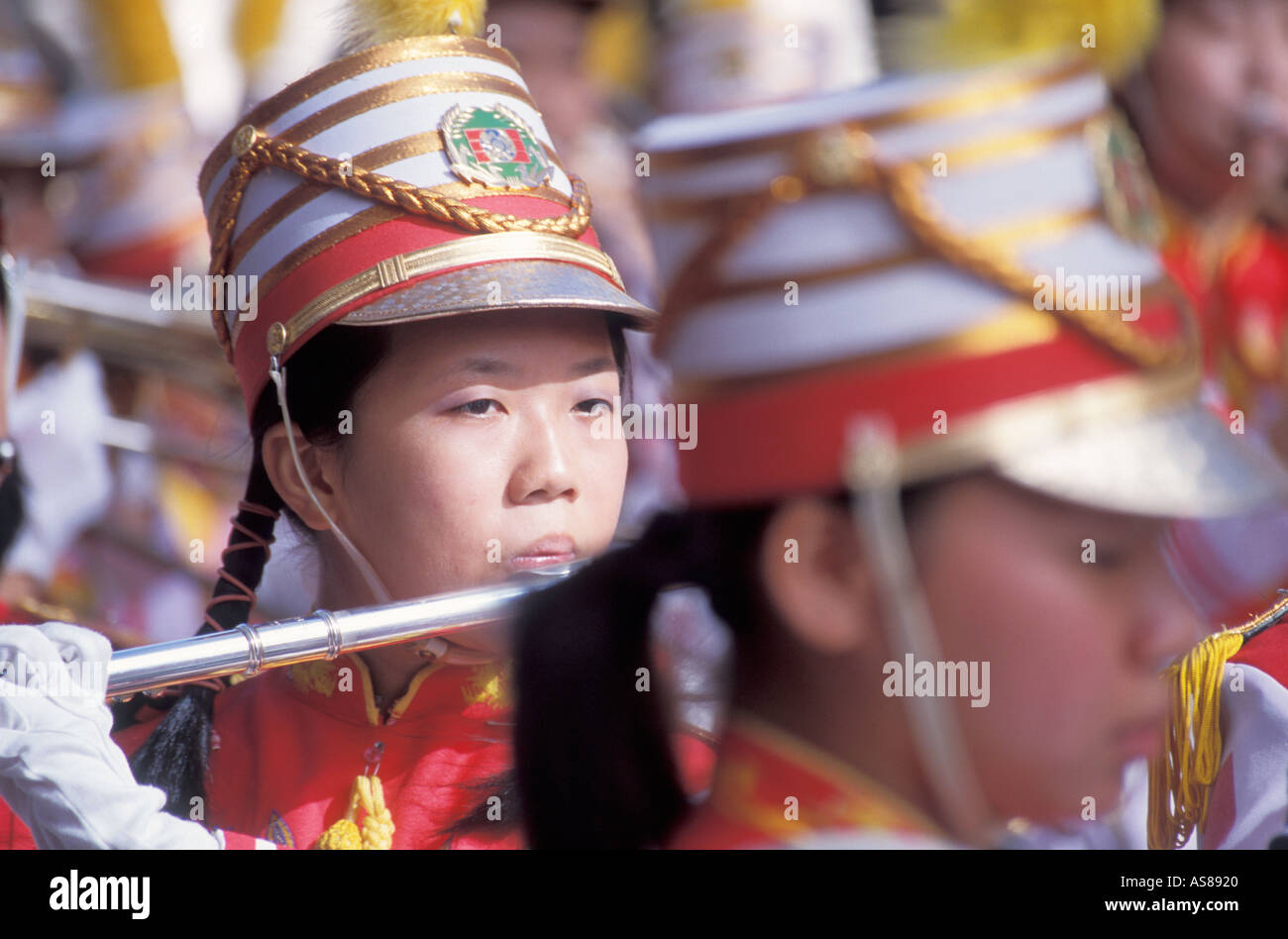 Girl Playing Flute In Marching Band Taipei Taiwan Stock Photo - Alamy