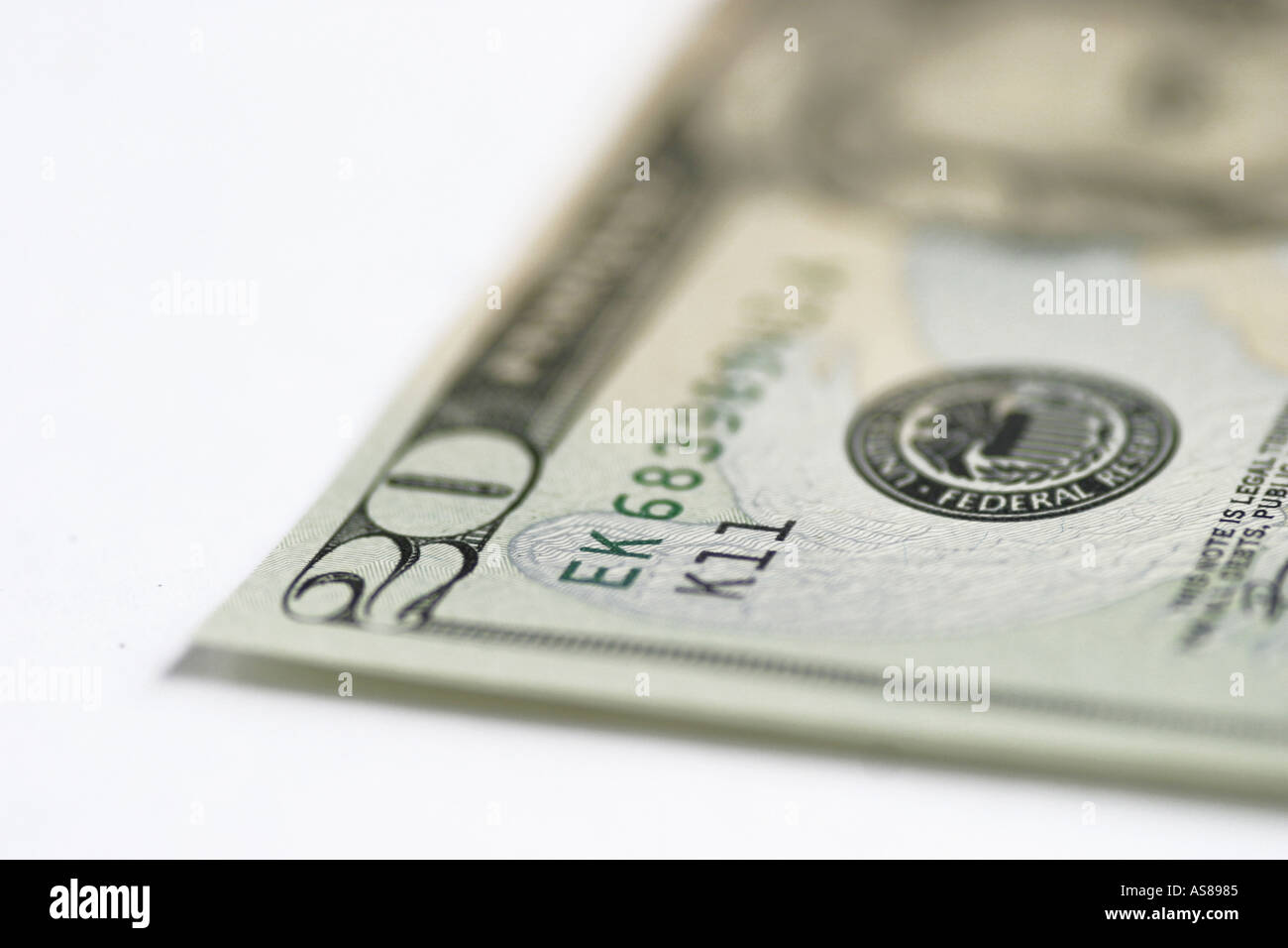 Dollar Note close up white background Stock Photo - Alamy