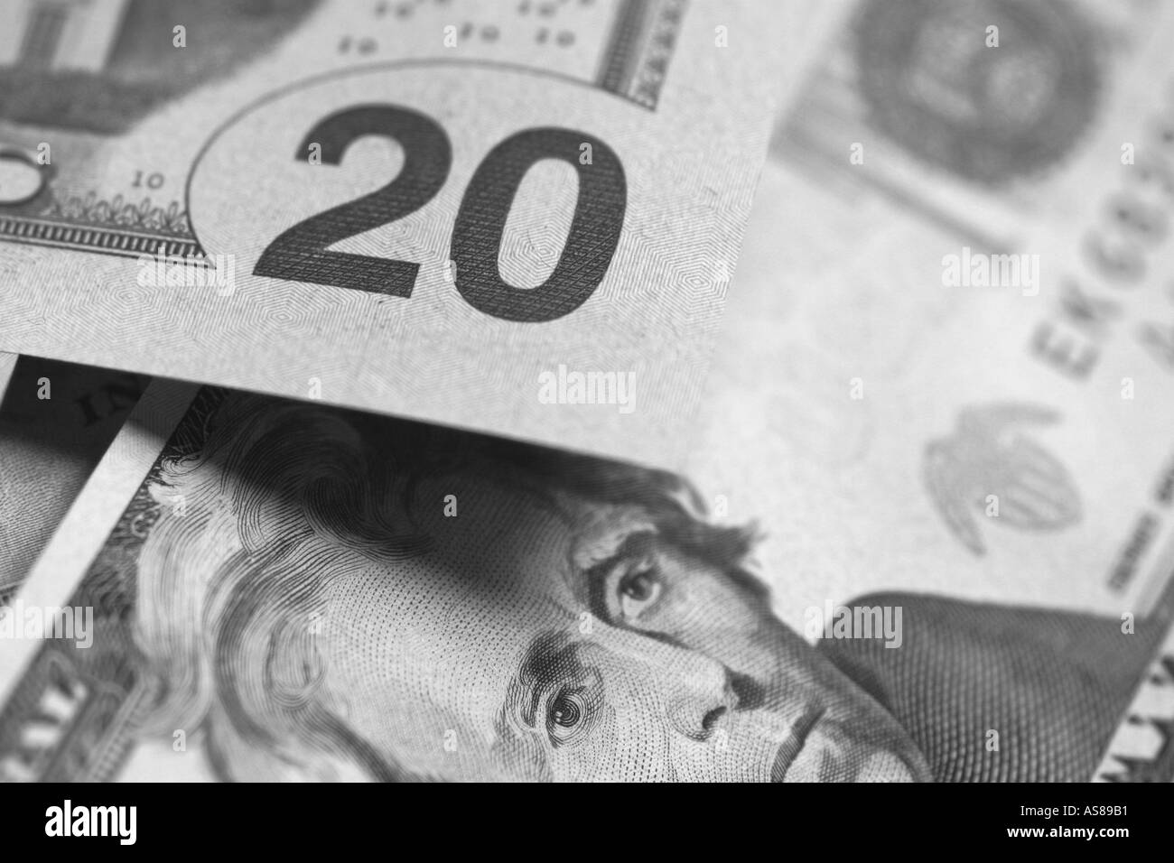 Dollar notes Black and White Stock Photos & Images - Alamy