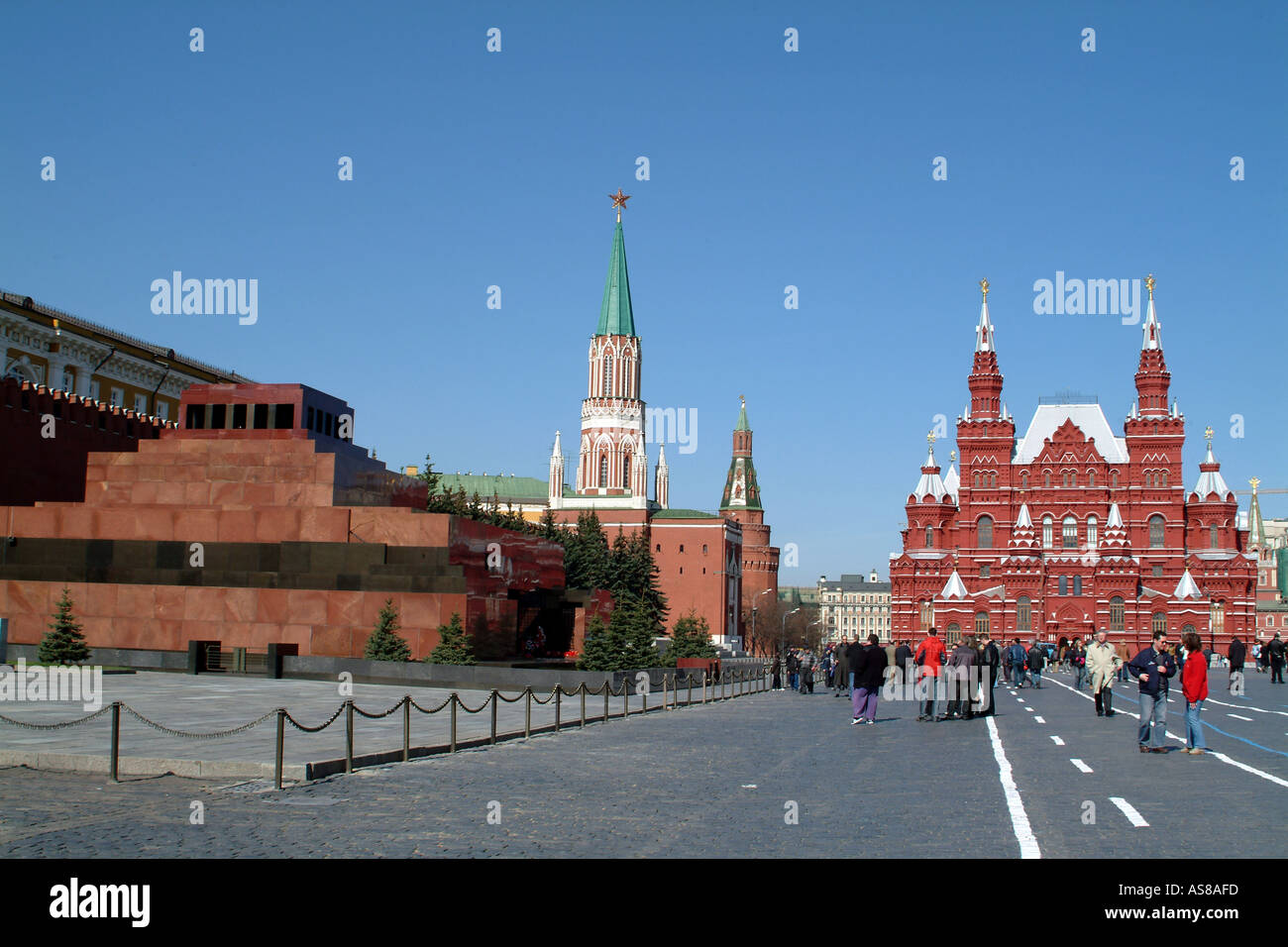 Moscow Russia Lenin Mausoleum and Historical Museum on Red Square Stock ...