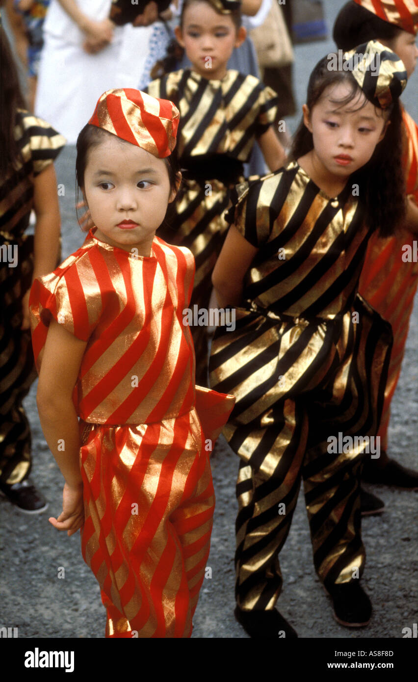 Japanese girls in ballet costume during the Uwajima Matsuri 1990 Stock ...