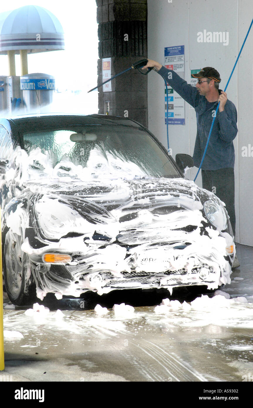 Car going through car wash hi-res stock photography and images - Alamy