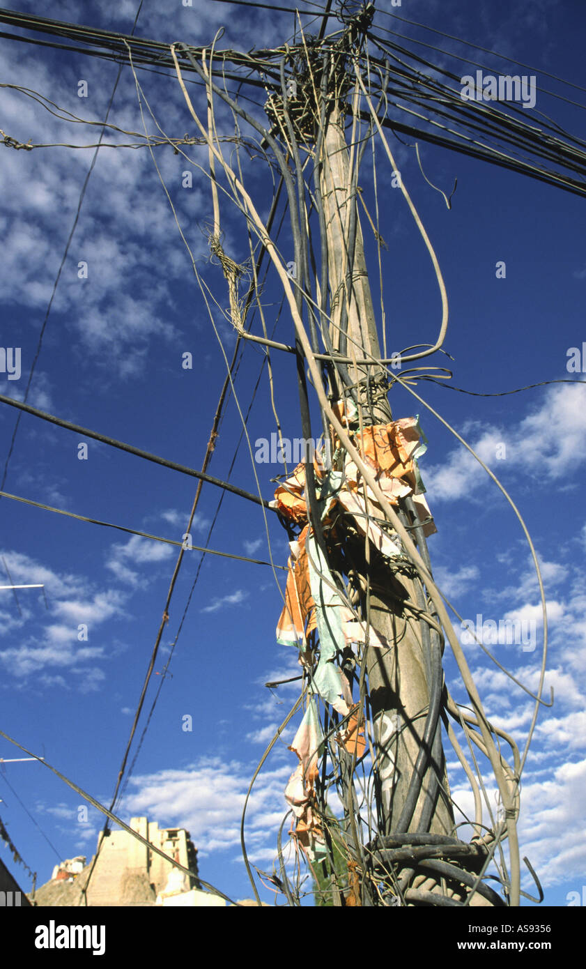 Crazy wiring and electricity cables Stock Photo - Alamy