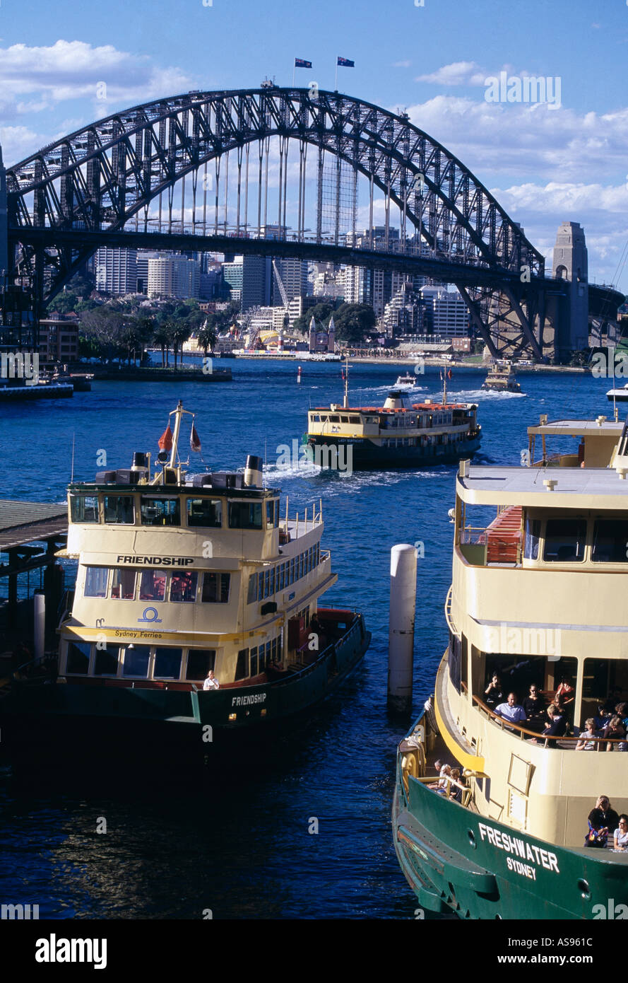 Sydney NSW Australia Circular Quay Ferries Harbour Bridge Stock Photo ...