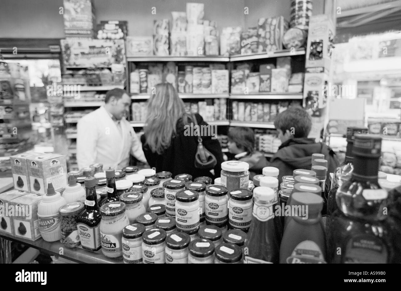 Small traditional family run grocer in Madrid Spain Stock Photo - Alamy