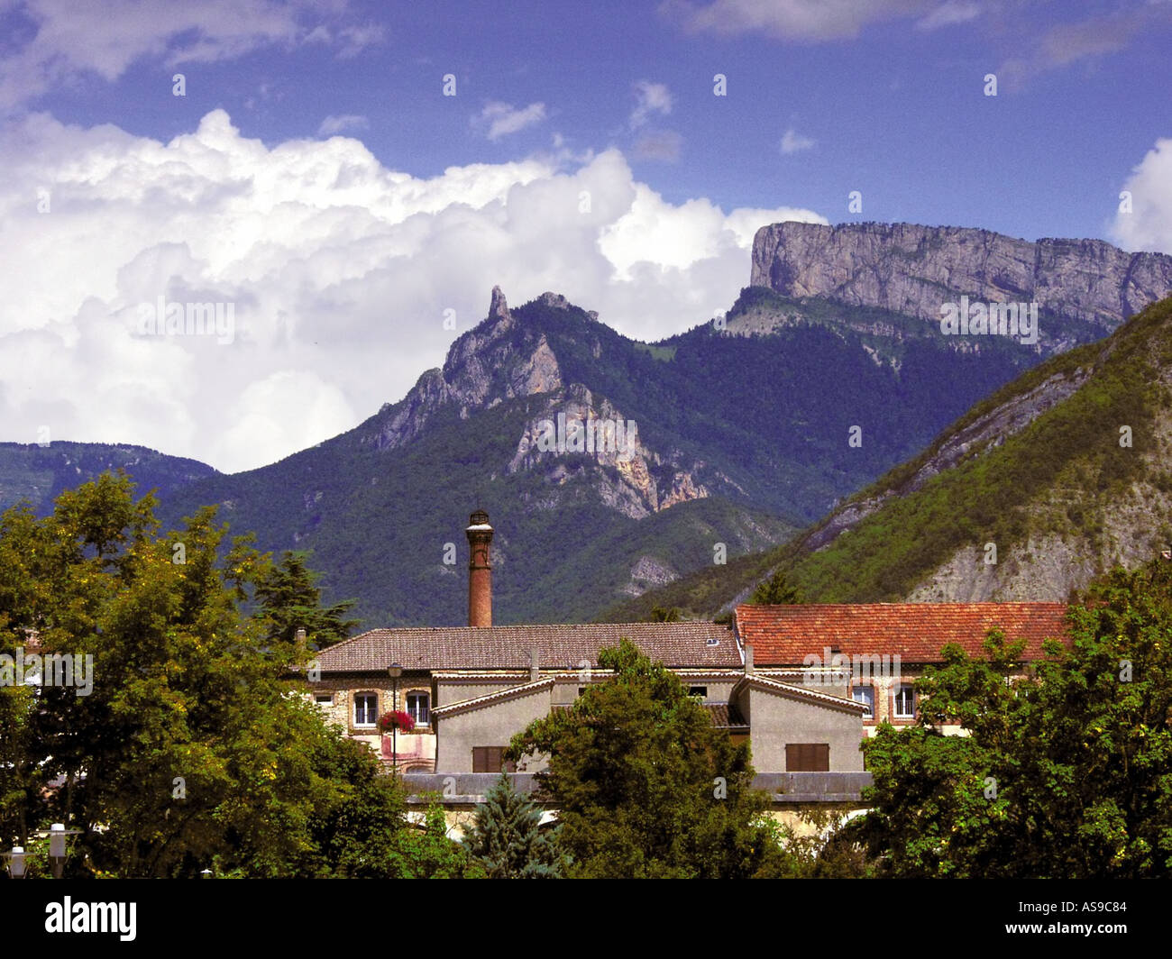 france drome valley of the river drome die village Stock Photo - Alamy