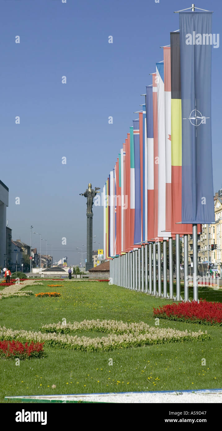 St Sofia Statue and Flags Sofia Bulgaria Stock Photo - Alamy