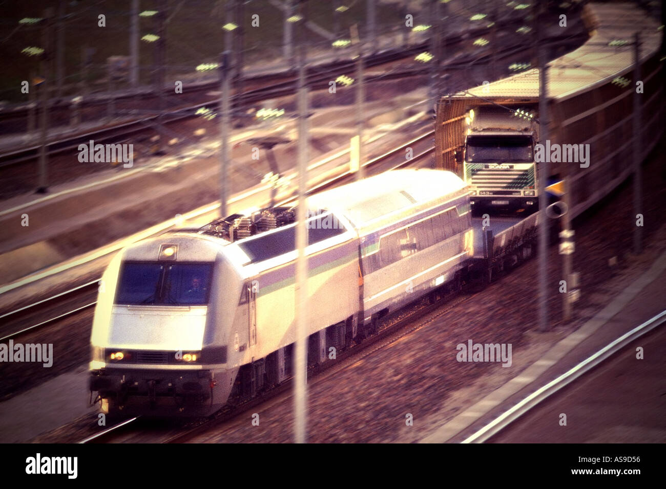 france eurotunnel train leaving channel tunnel Stock Photo - Alamy