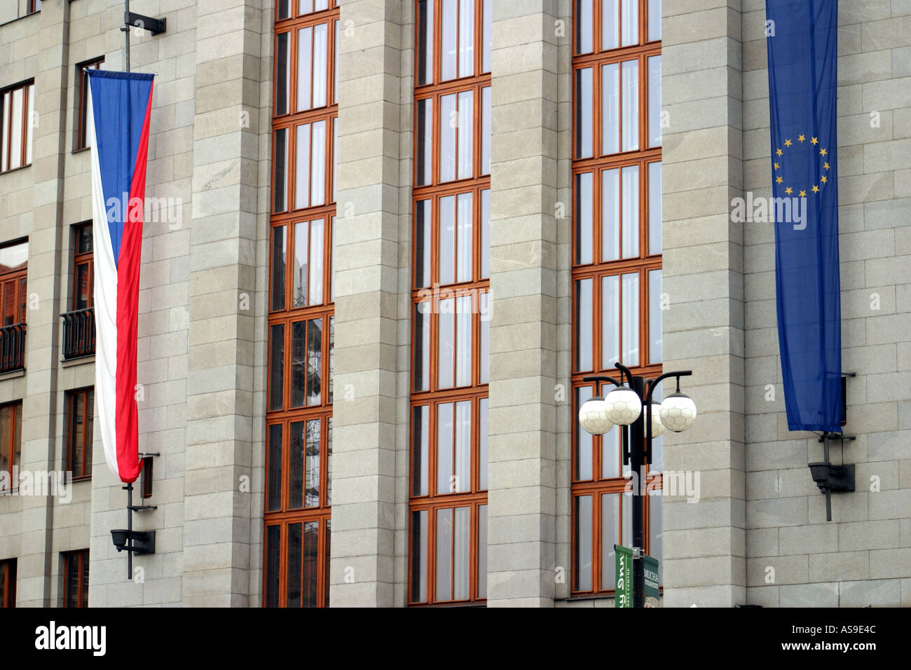 European Union Czech Republic Flags Stock Photo - Alamy