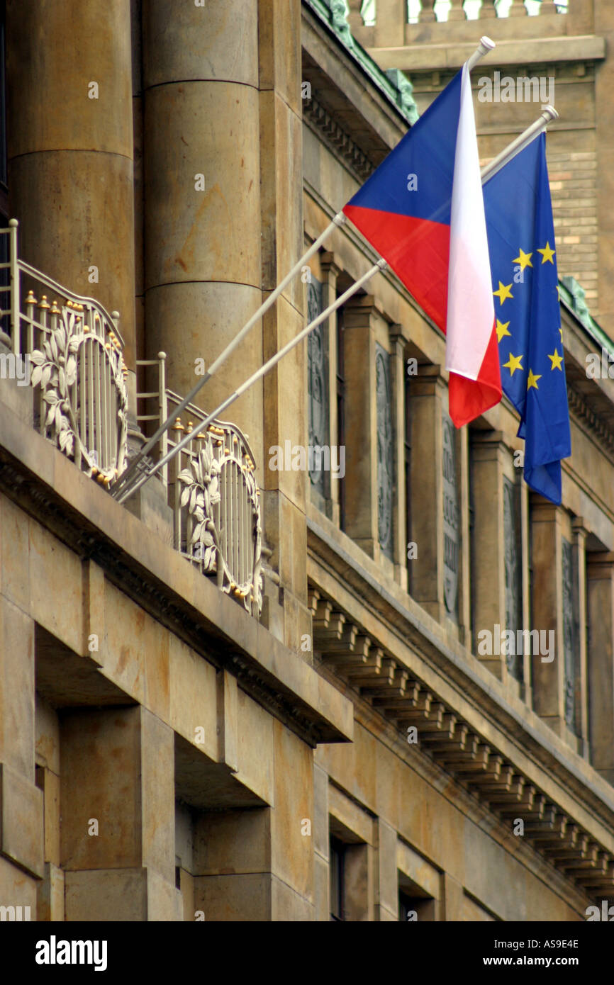 European Union Czech Republic Flags Stock Photo - Alamy