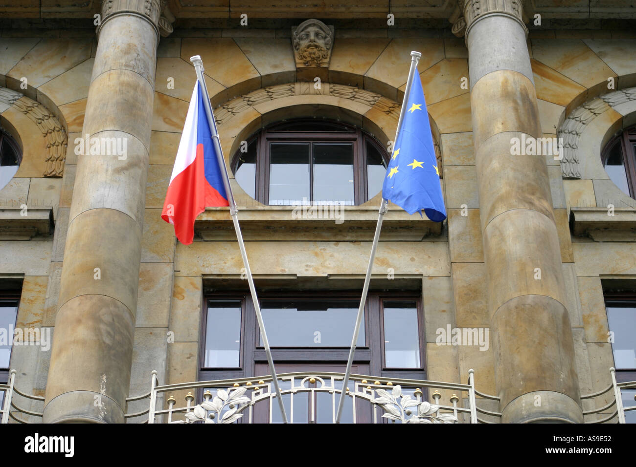 European Union Czech Republic Flags Stock Photo - Alamy
