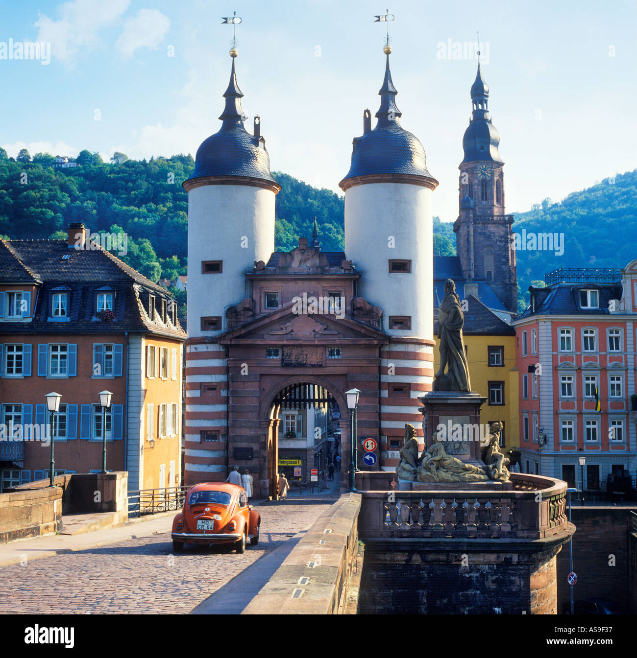 Heidelberg Germany Neckar river castle towers Stock Photo - Alamy