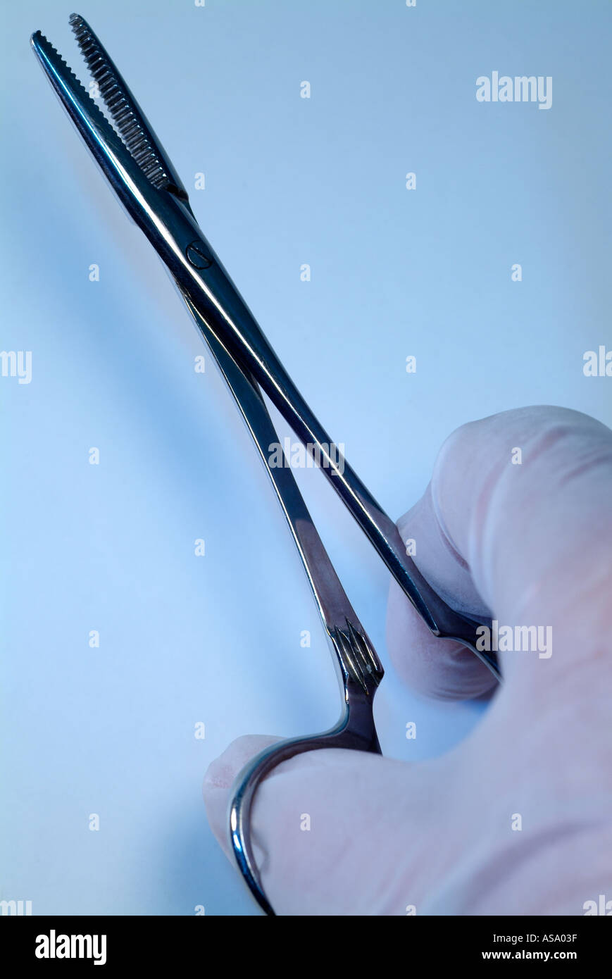 Hand Holding a Pair of Surgical Forceps Stock Photo - Alamy