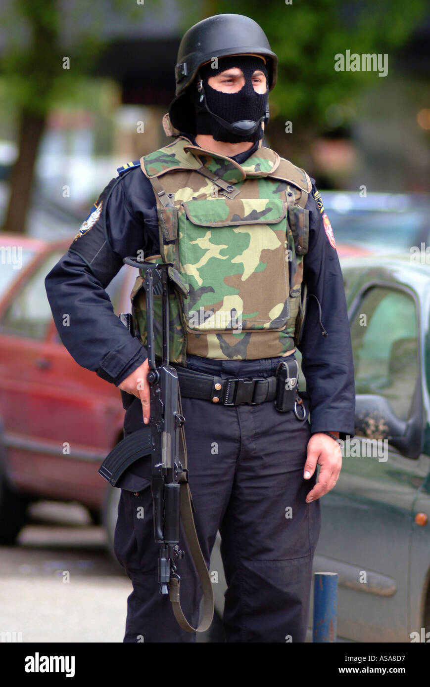 Bosnian Serb Special Forces Police Officer During a Raid Against the ...