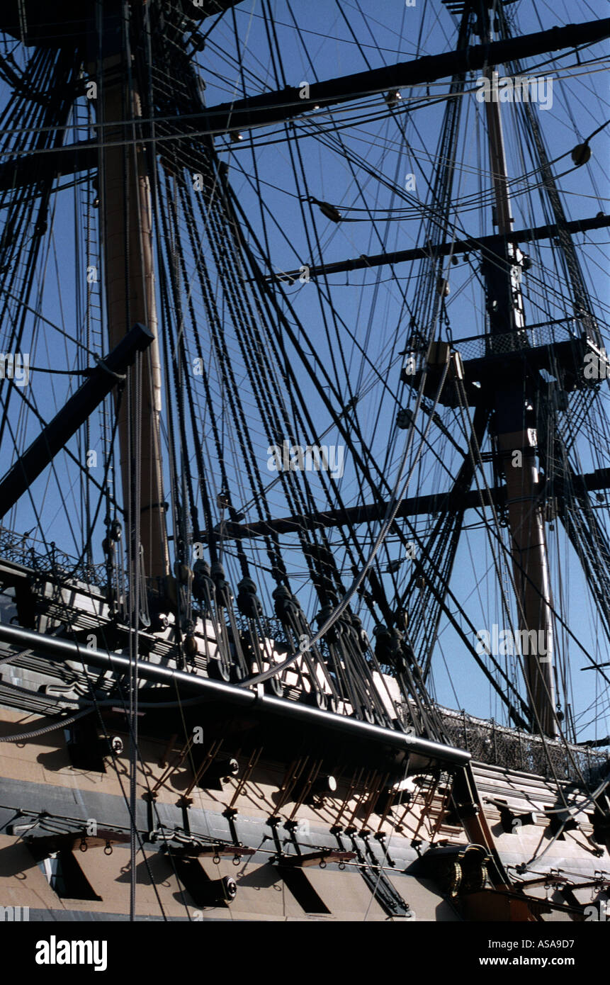 Rigging on HMS Victory First Rate ship of the line mid quarters deck ...