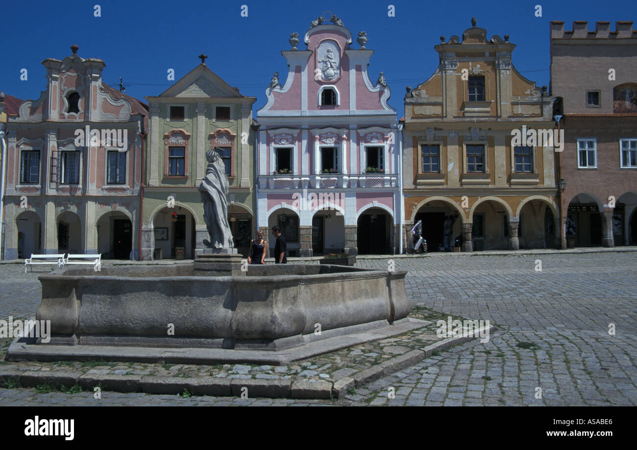 The Town Square Telc Czech Republic Stock Photo - Alamy