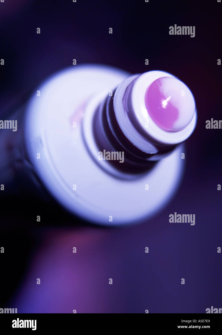 tooth paste teeth tube toothpaste close up dispenser pink Stock Photo ...