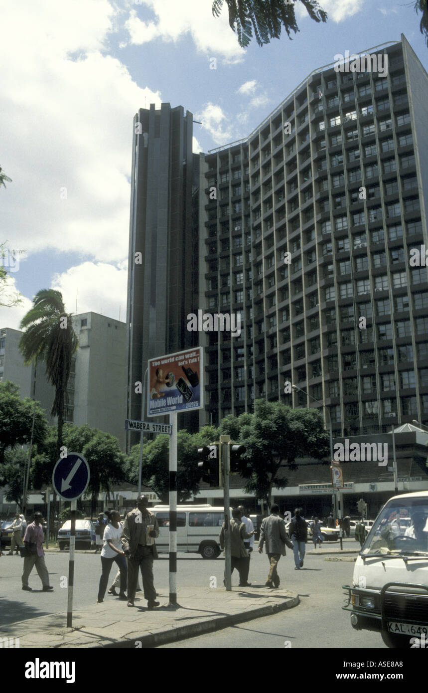 Tall modern office block on Kenyatta Avenue in central Nairobi Kenya ...