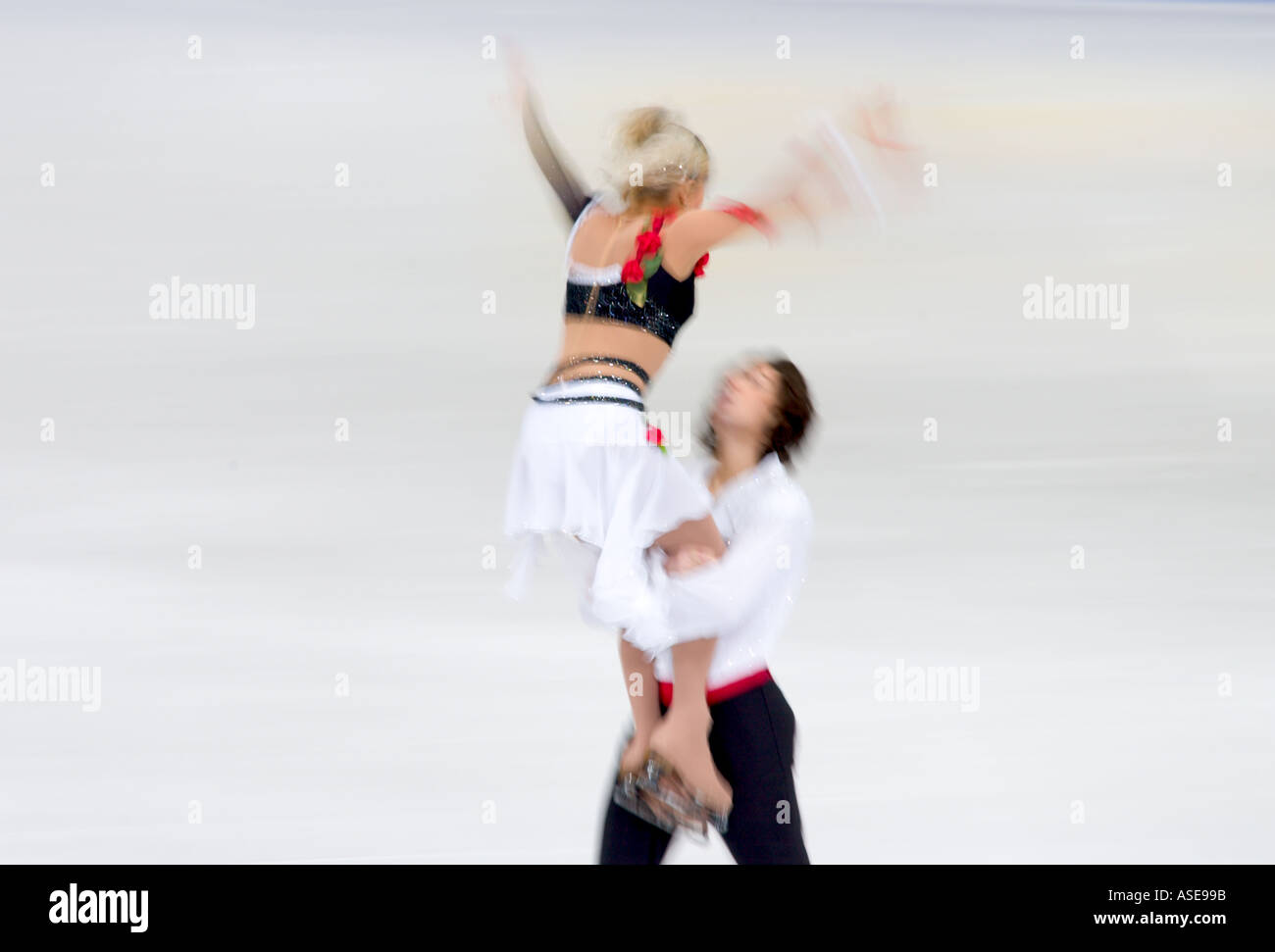 two figure skaters blurred Stock Photo - Alamy