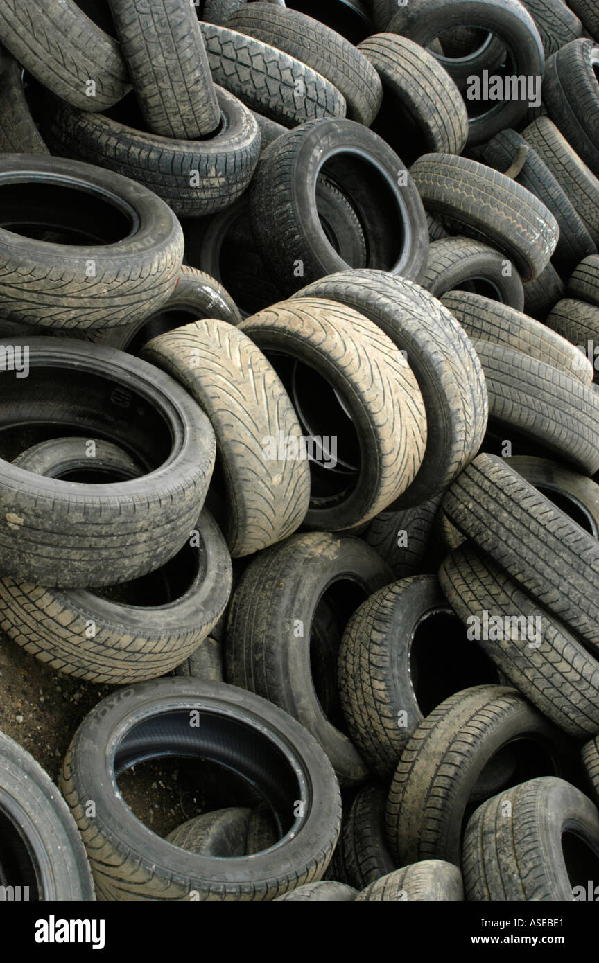 Old and used tyres Stock Photo - Alamy