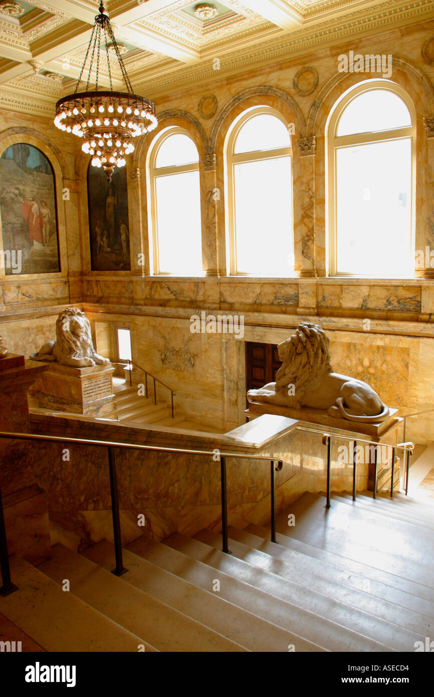 Grand Staircase at Boston Public Library Boston MA Stock Photo - Alamy