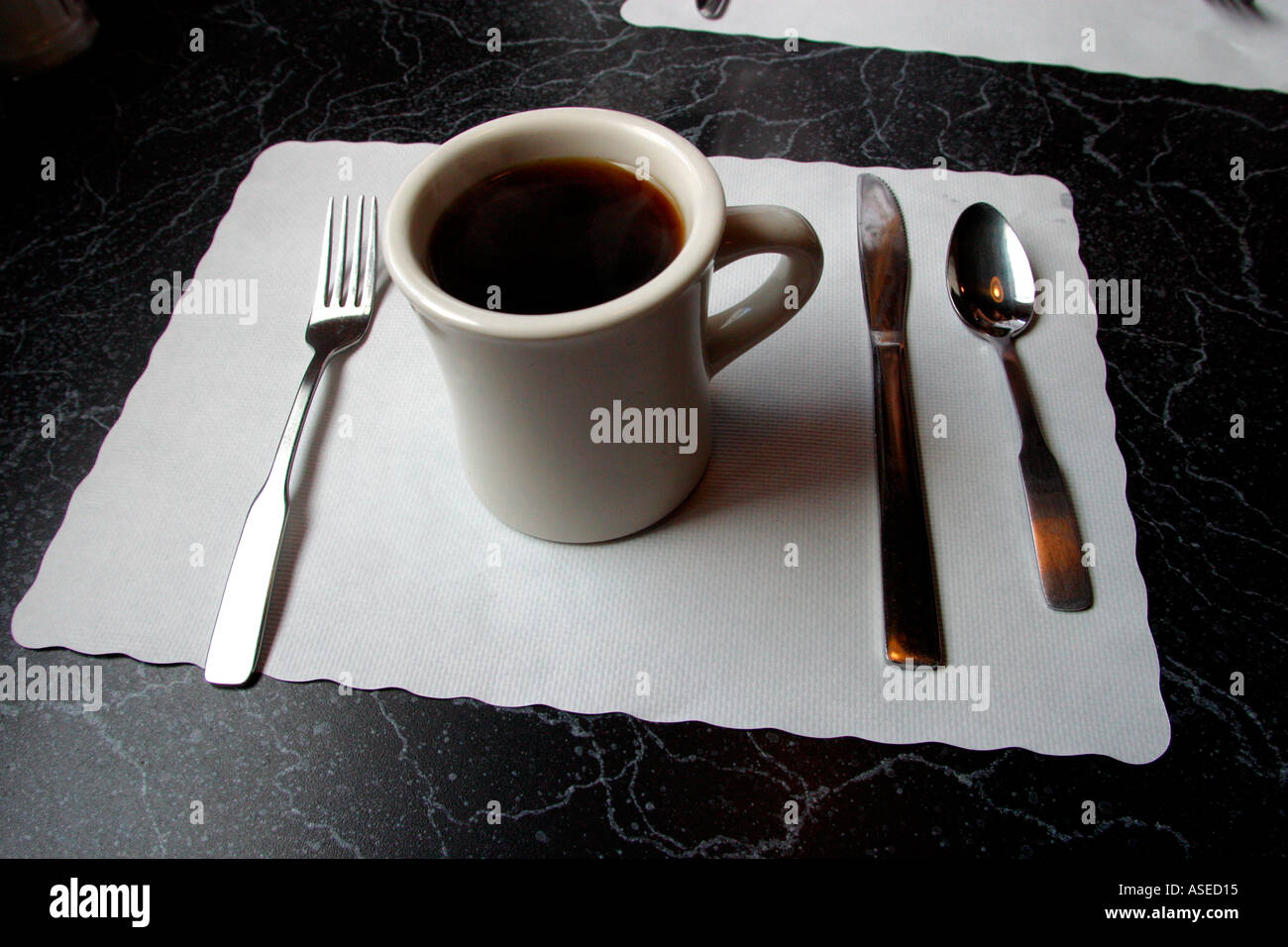 Coffee Cup at Diner Stock Photo - Alamy