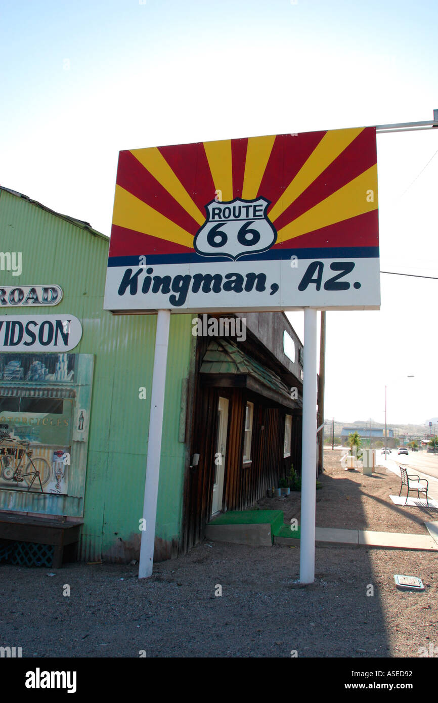 Route 66 sign Kingman Arizona Stock Photo - Alamy