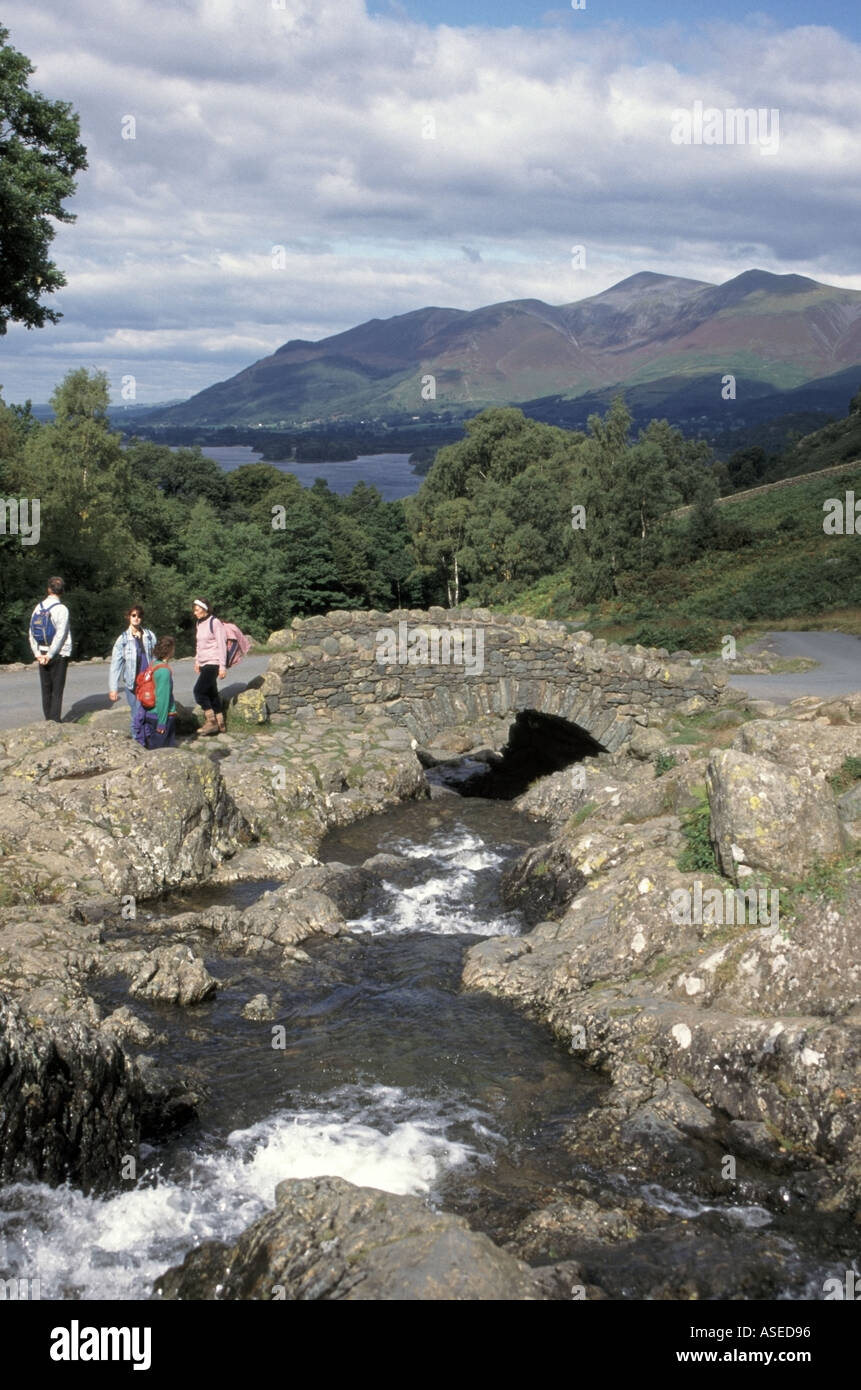 Ashness Bridge Keswick Lake District famous old packhorse bridge and ...
