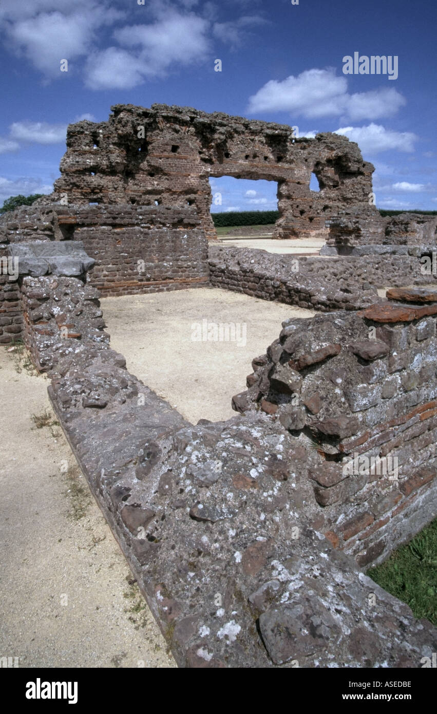 Wroxeter near Shrewsbury remains of Roman city showing part of ...