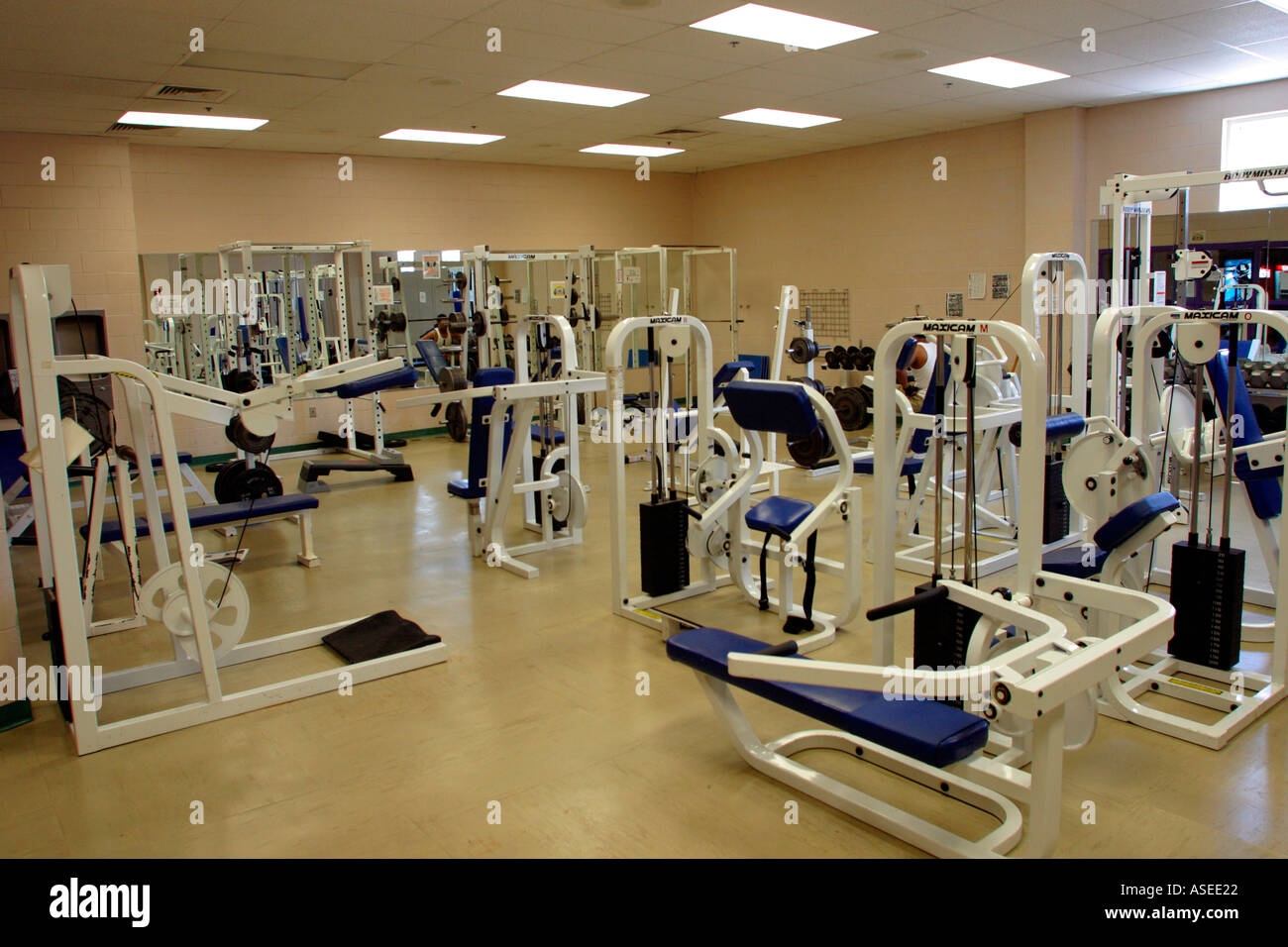 Gym at Small Health Club Stock Photo - Alamy