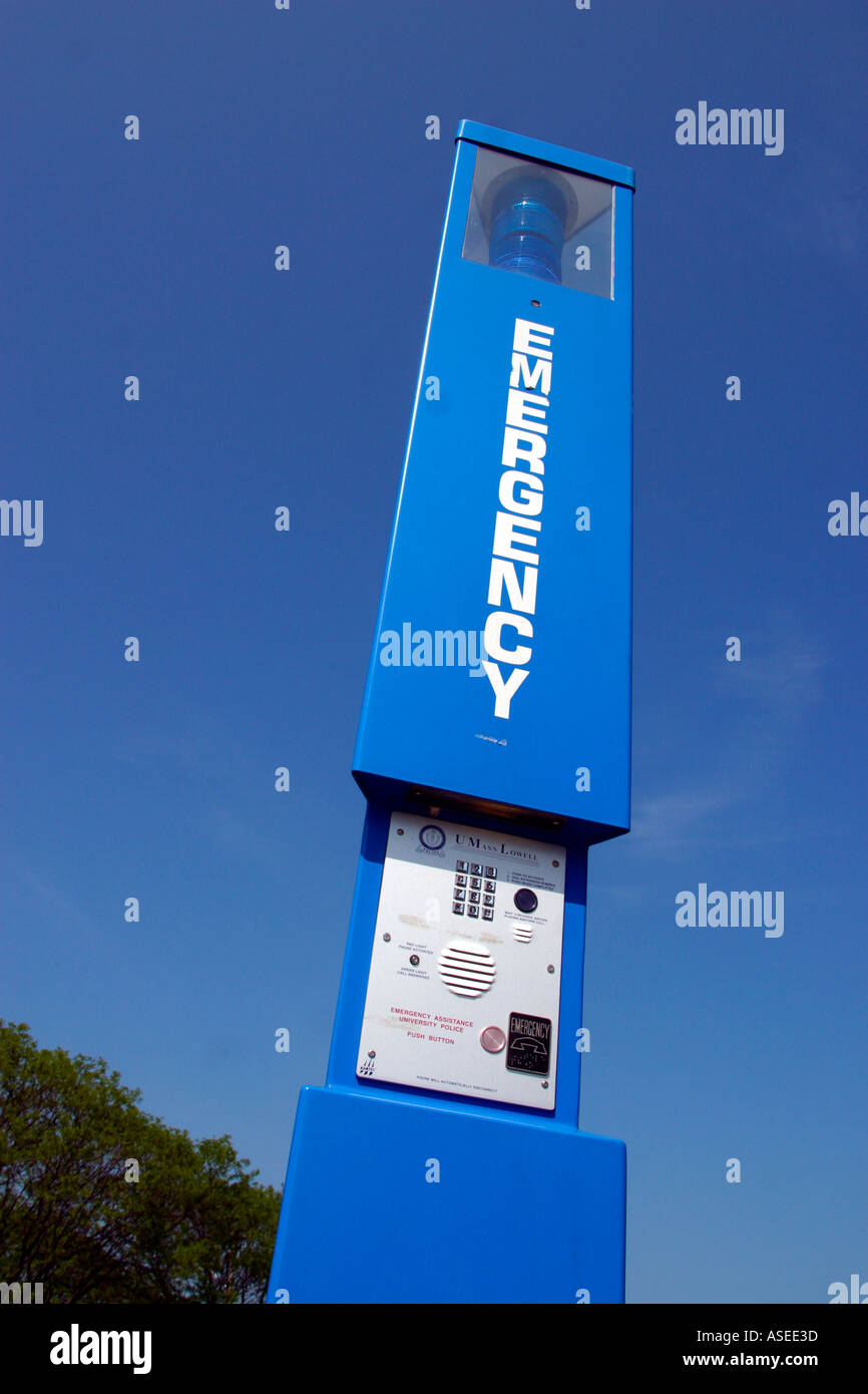 Emergency Call Box on College Campus Stock Photo - Alamy