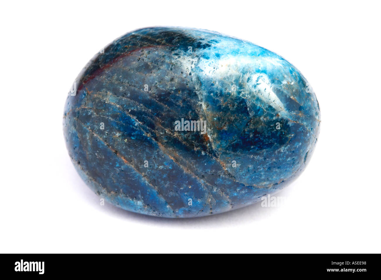 Apatite tumble smoothed mineral sample Stock Photo - Alamy