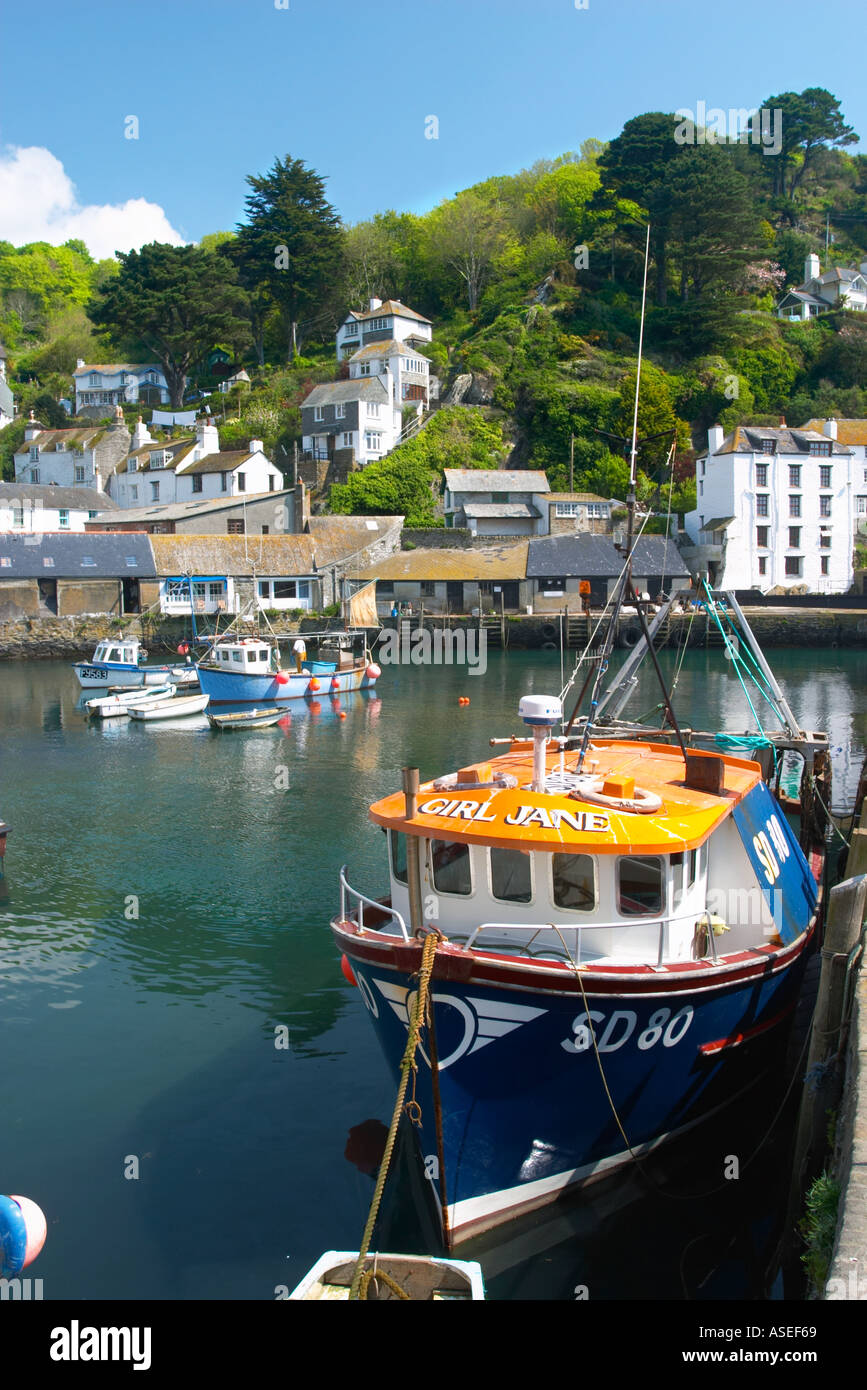 View of Polperro harbour Cornwall England Stock Photo - Alamy