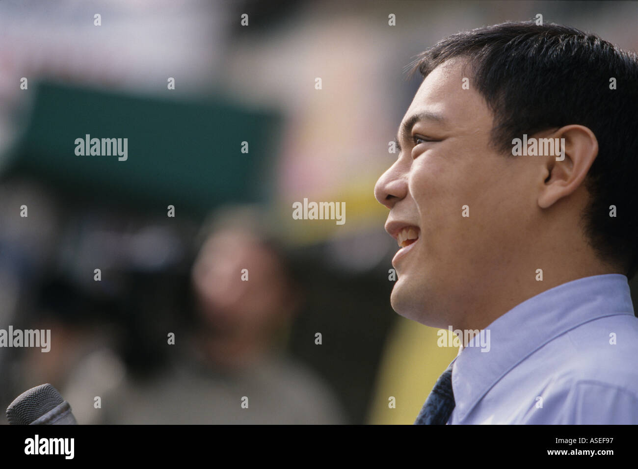 Reporters interview hi-res stock photography and images - Alamy