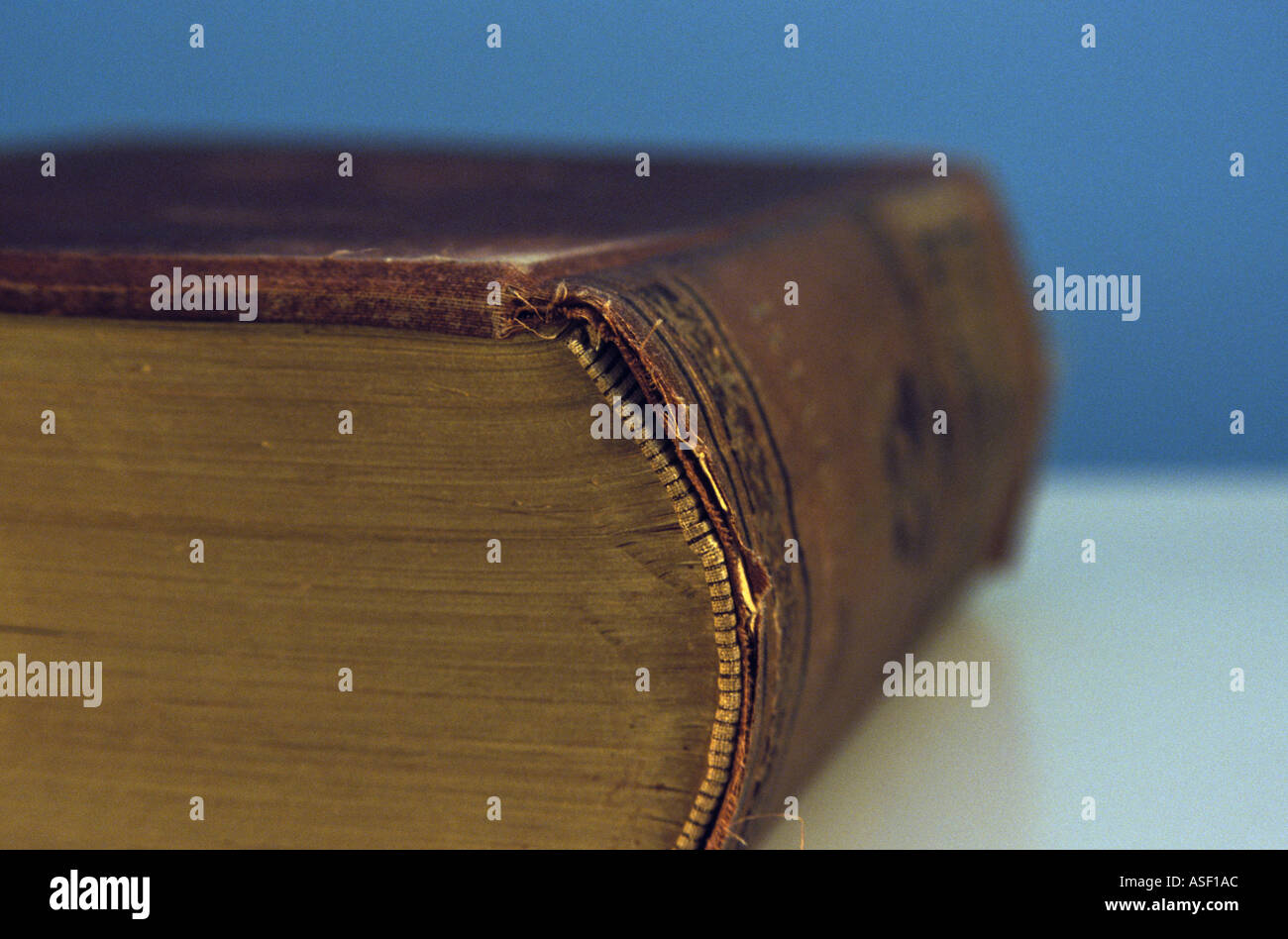 A close up detail of an old book Stock Photo - Alamy