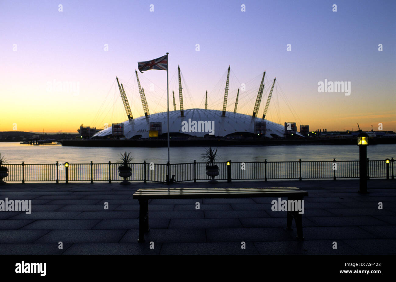 the o2 arena from across the river thames london england Stock Photo ...
