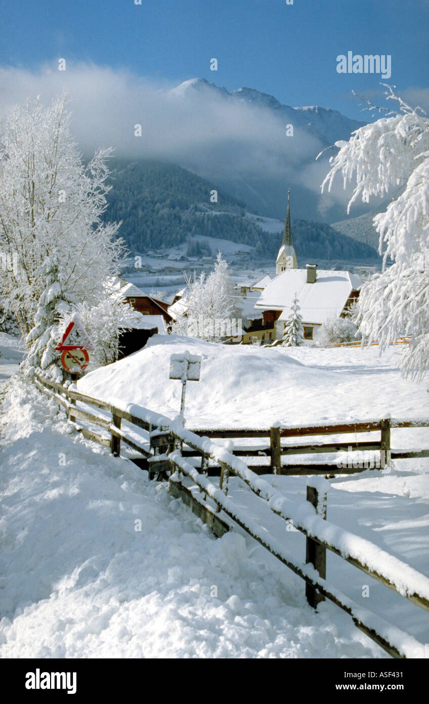 Swiss Alpine Snow Scene Stock Photo - Alamy