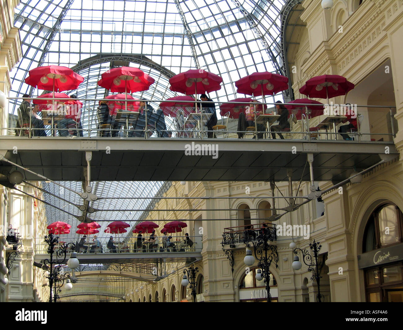 Moscow Russia Fast Food Eating area in the GUM Store on Red Square ...