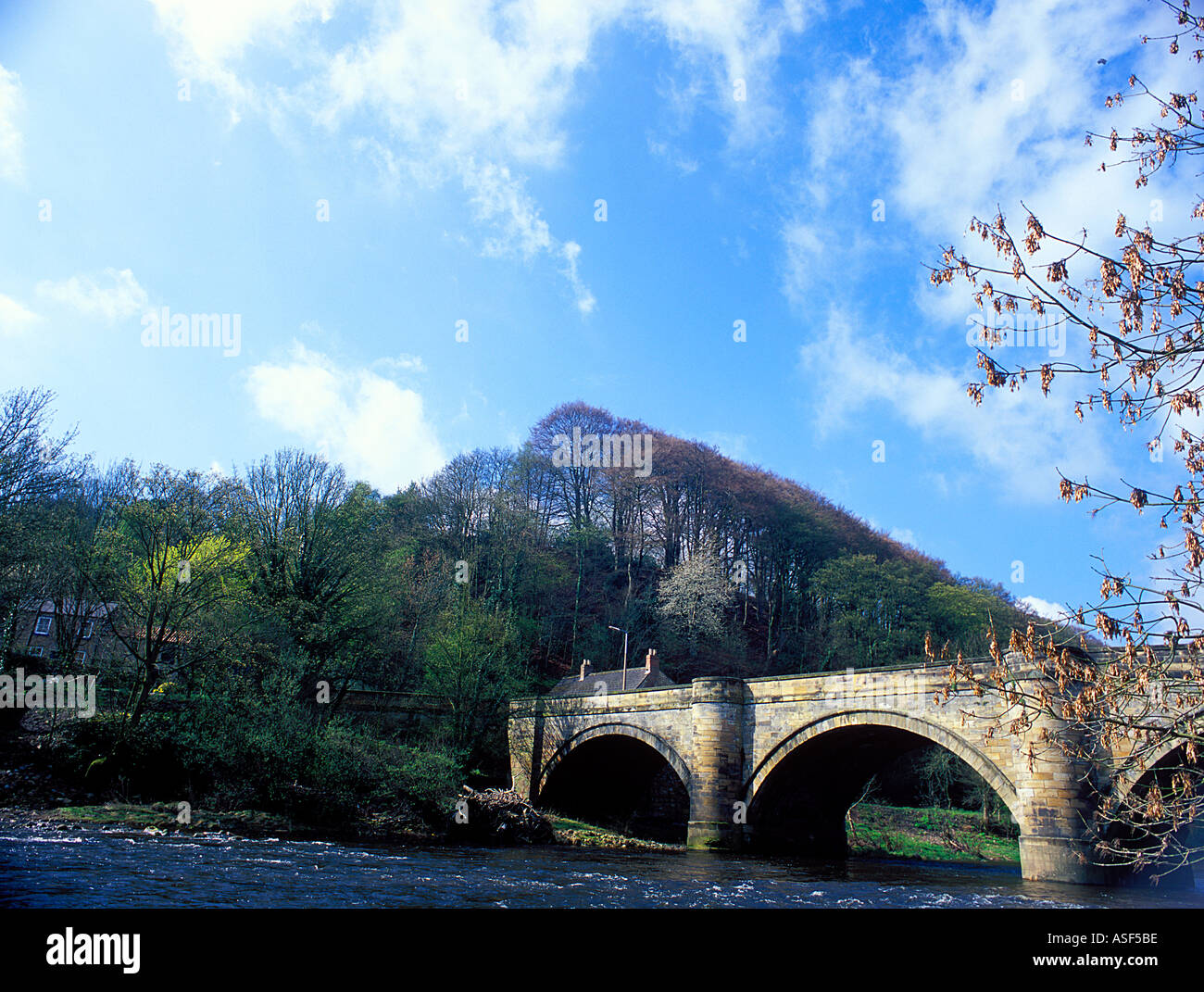 Richmond Bridge over the river Swale built in 1789 by John Carr Stock ...