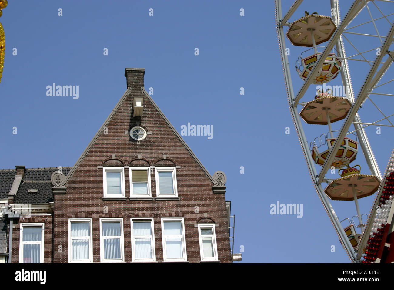big wheel on Koninginnedag Dam Square and ABN Amro Building Amsterdam ...