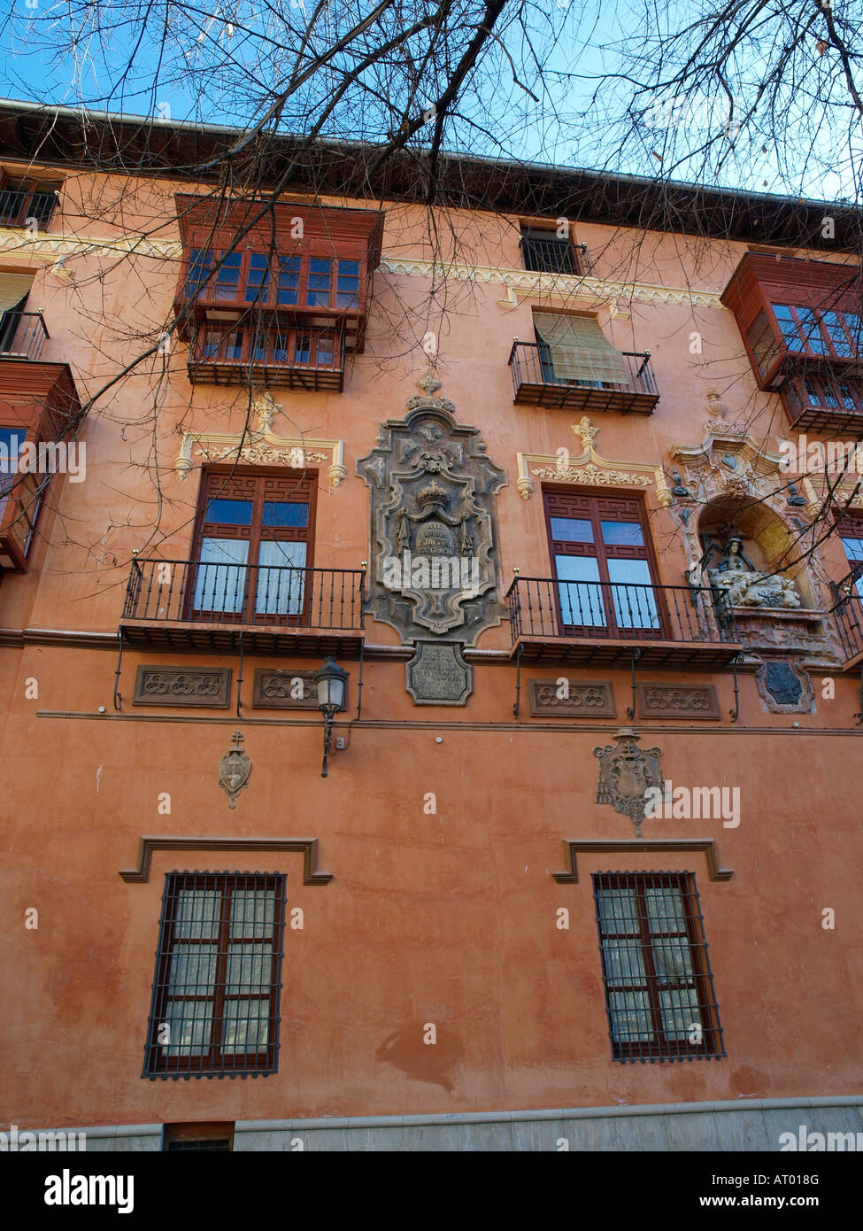 Detail of the former University building founded by Charles I in 1526 ...