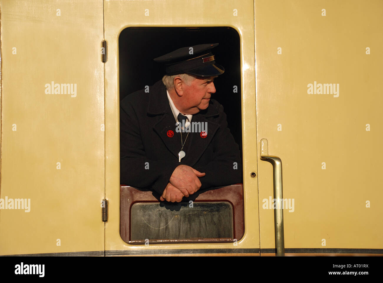 Train guard in period uniform Stock Photo - Alamy