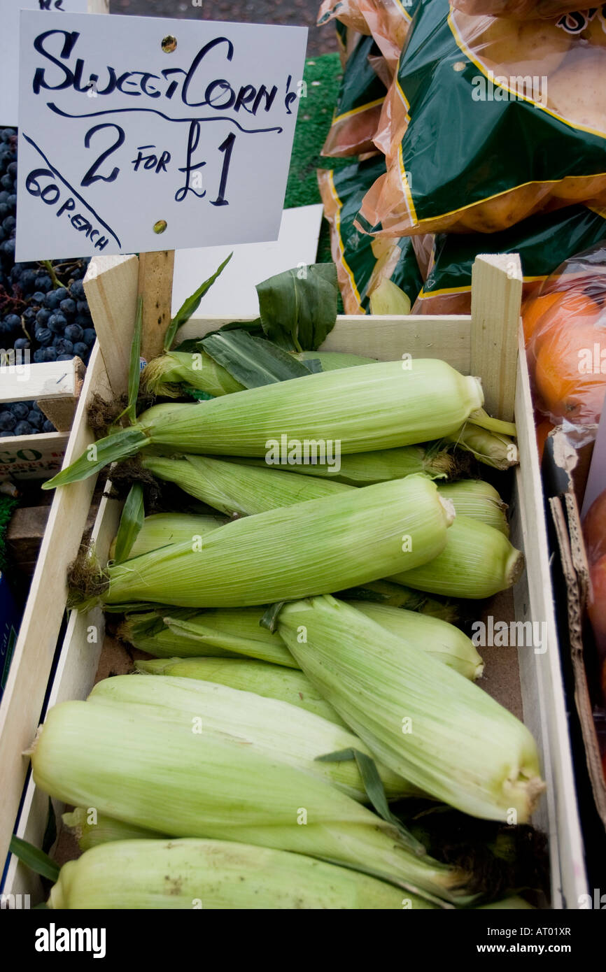 Corn for sale on a market stall hi-res stock photography and images - Alamy