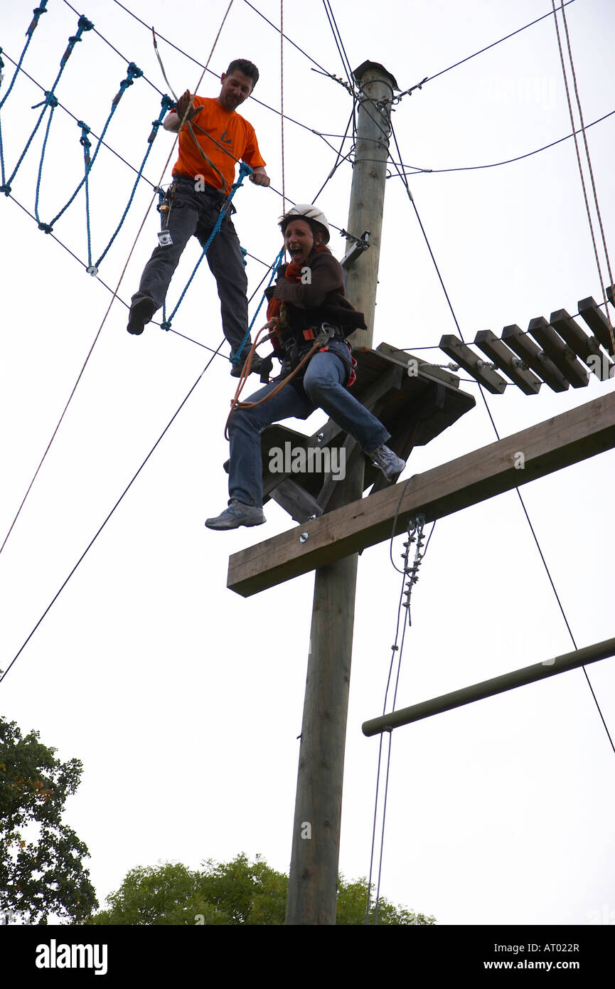 high rope course Stock Photo - Alamy